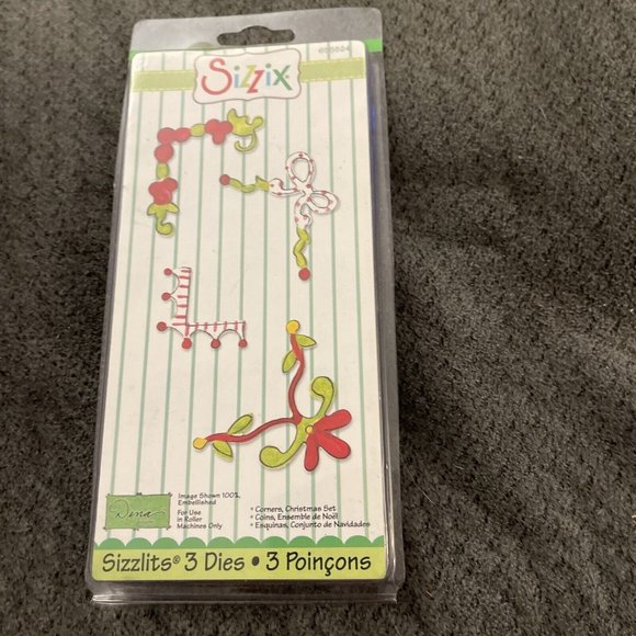 Sizzix | Other | New Sizzix Sizzlits 3 Dies Corners Christmas Set B4 ...